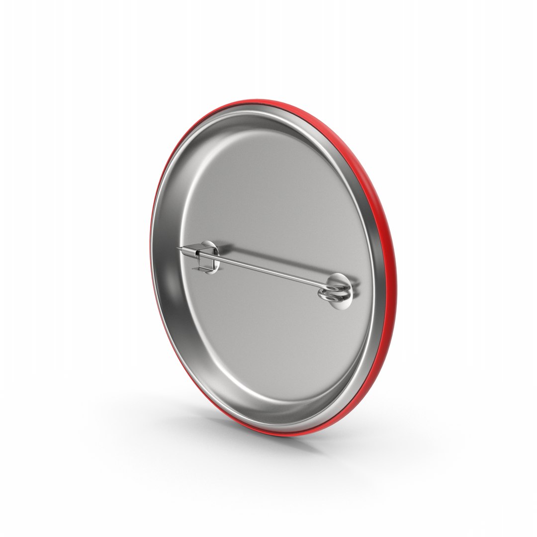 3D Model Red Button Pin Badge - TurboSquid 2021961