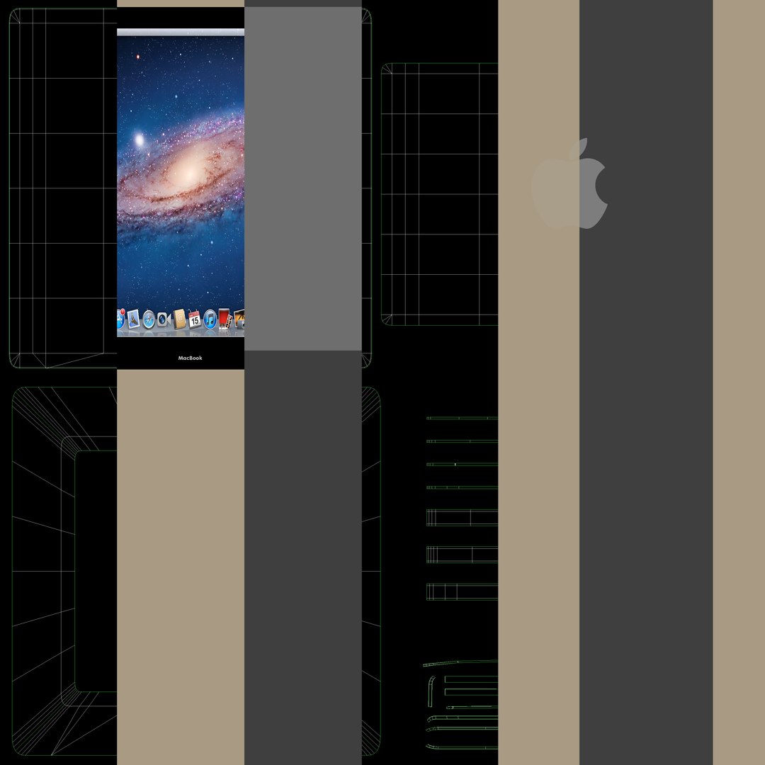 3d Realistic Apple Macbook 2015 Model