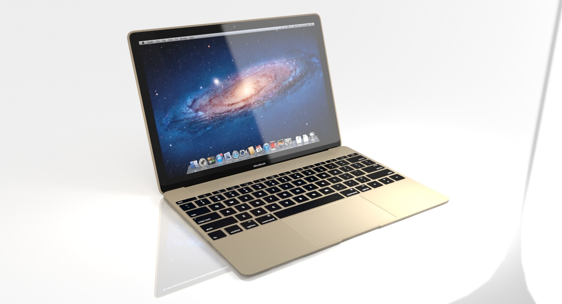 3d Realistic Apple Macbook 2015 Model