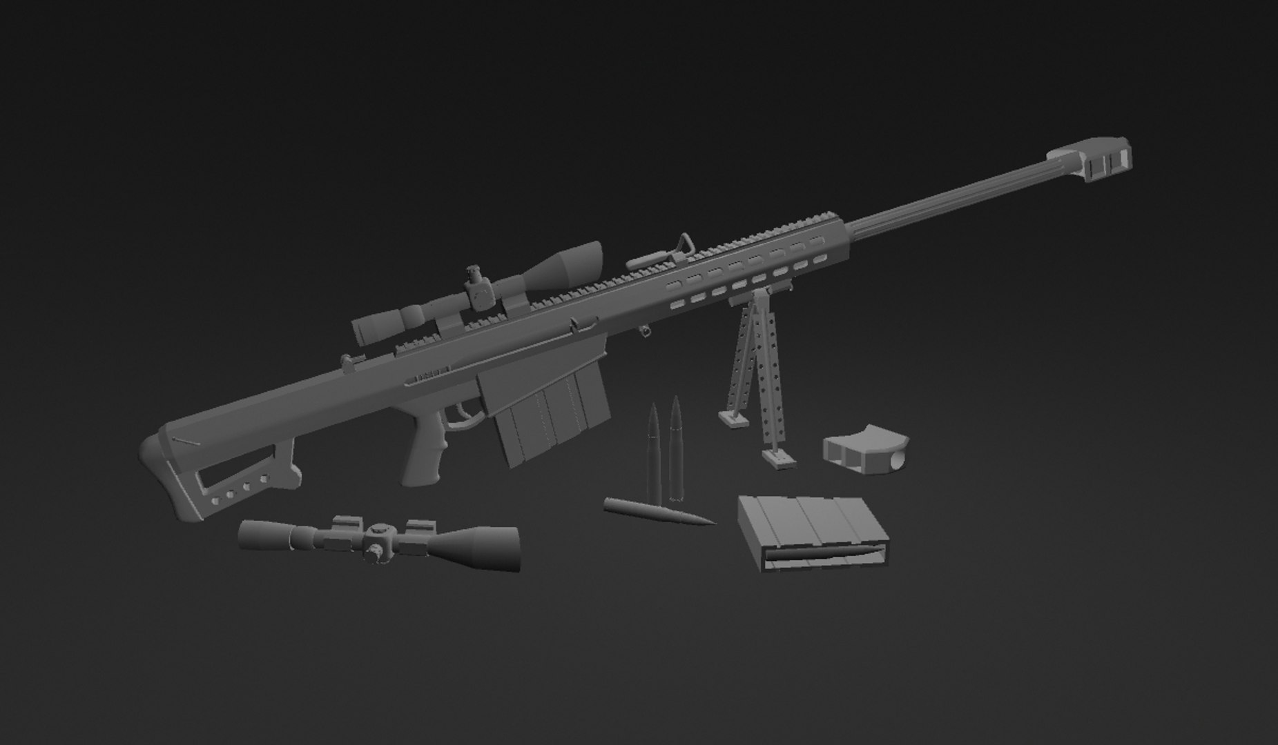 3d Model Barrett M82