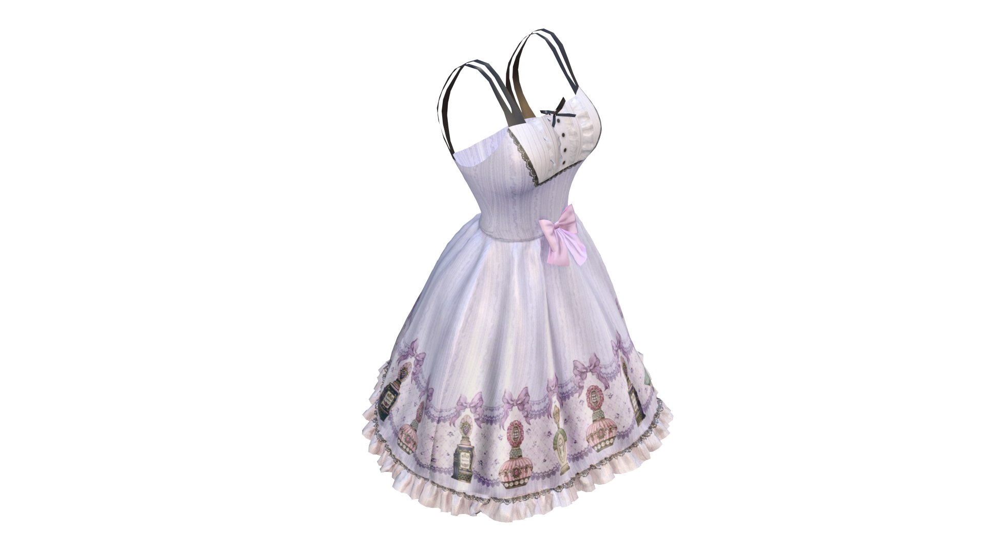 Female Lolita Doll Dress 3D Model Low Poly 3D Model - TurboSquid 2284489