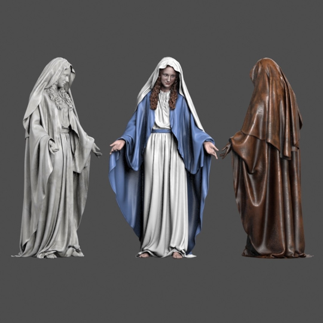 3d statue virgin mary model