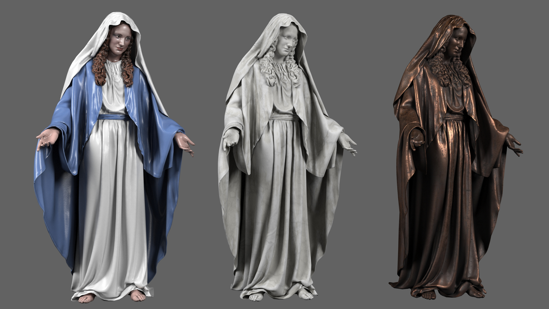 3d Statue Virgin Mary Model