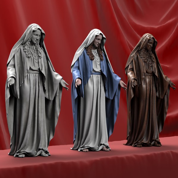 3d statue virgin mary model