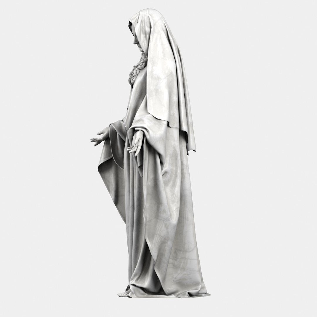 3d statue virgin mary model
