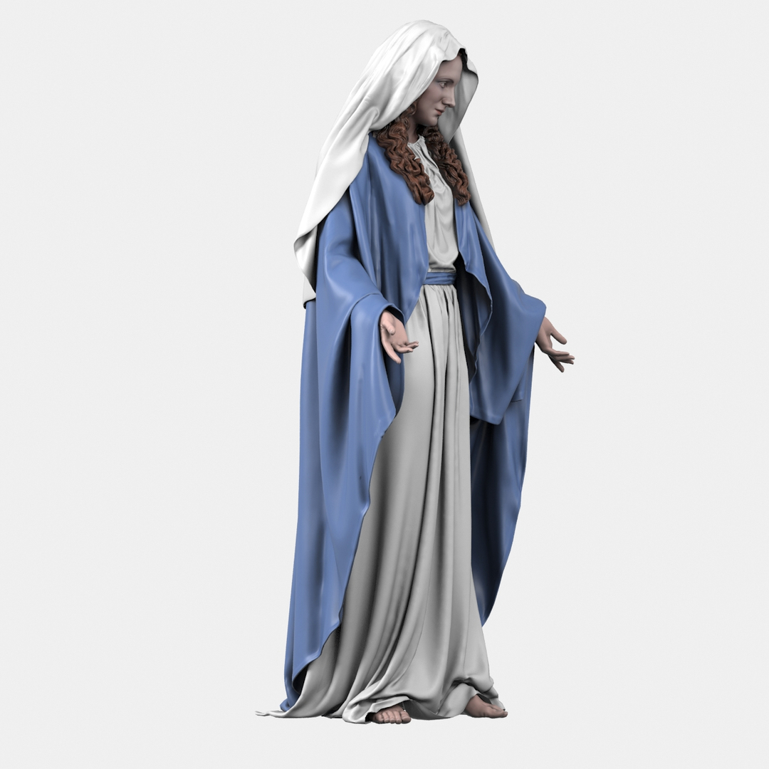 3d statue virgin mary model