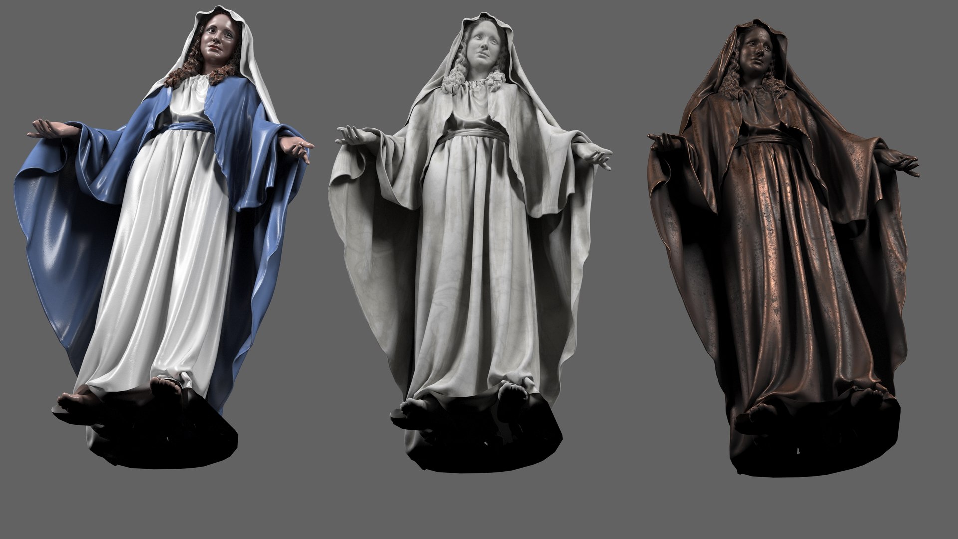 3d Statue Virgin Mary Model