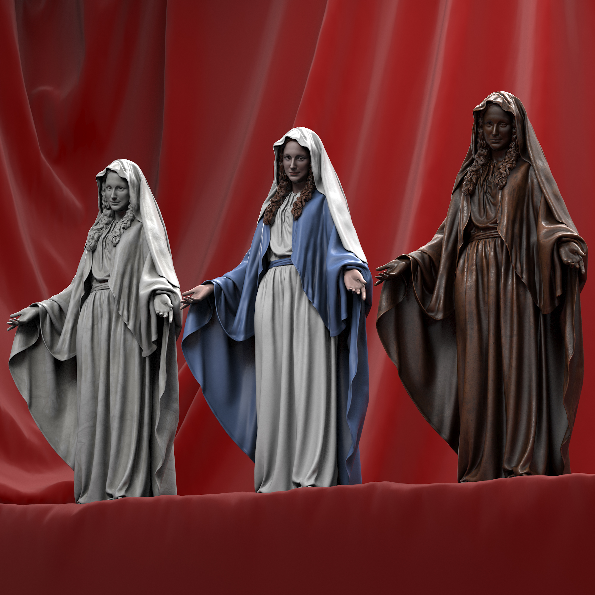 3d statue virgin mary model