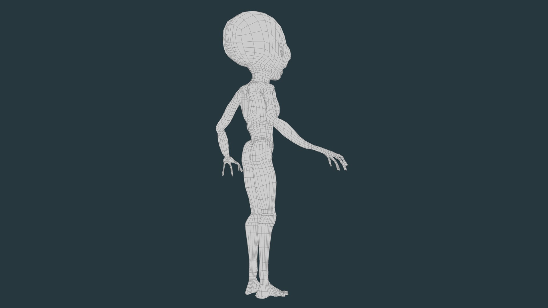 3D Model Humanoid Grey Alien - TurboSquid 1450979