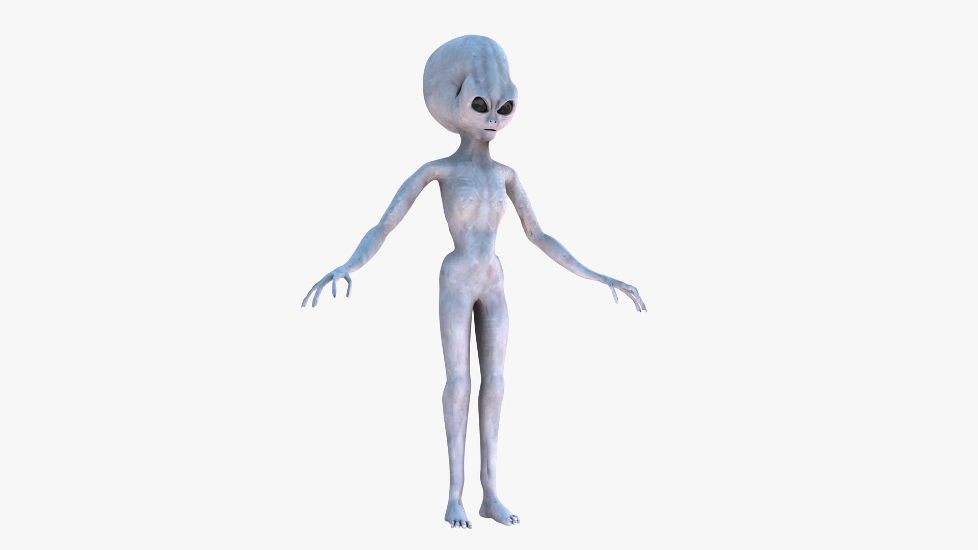 3D Model Humanoid Grey Alien - TurboSquid 1450979