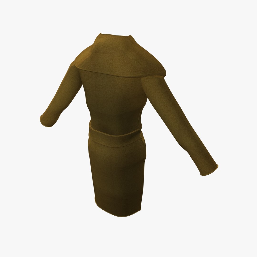 3d Womans Brown Winter Coat Model