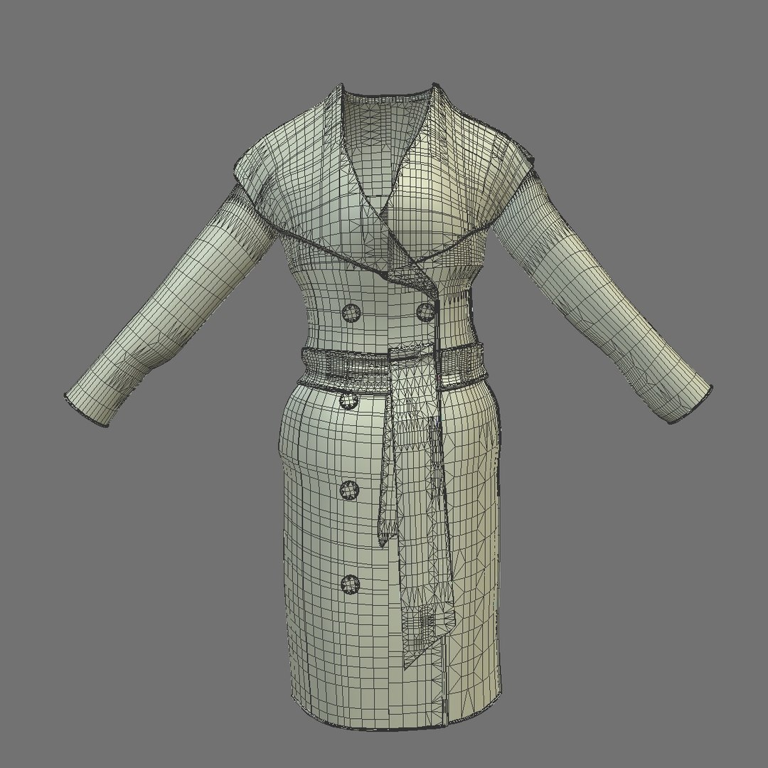 3d Womans Brown Winter Coat Model
