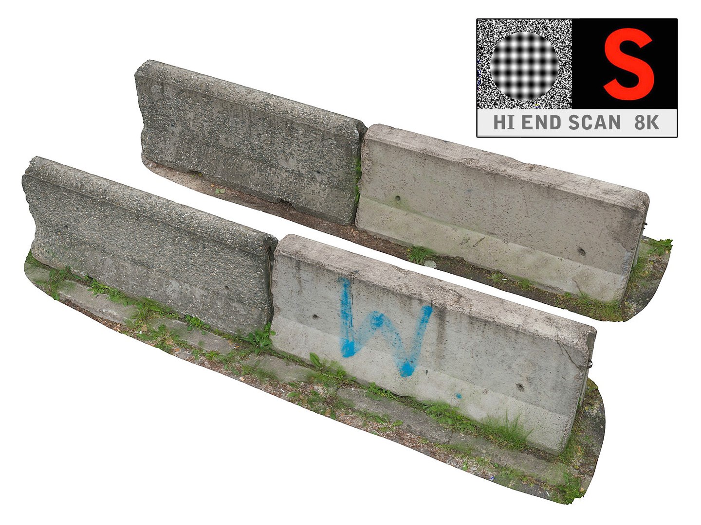 Concrete Barrier Scan 8k 3d Model