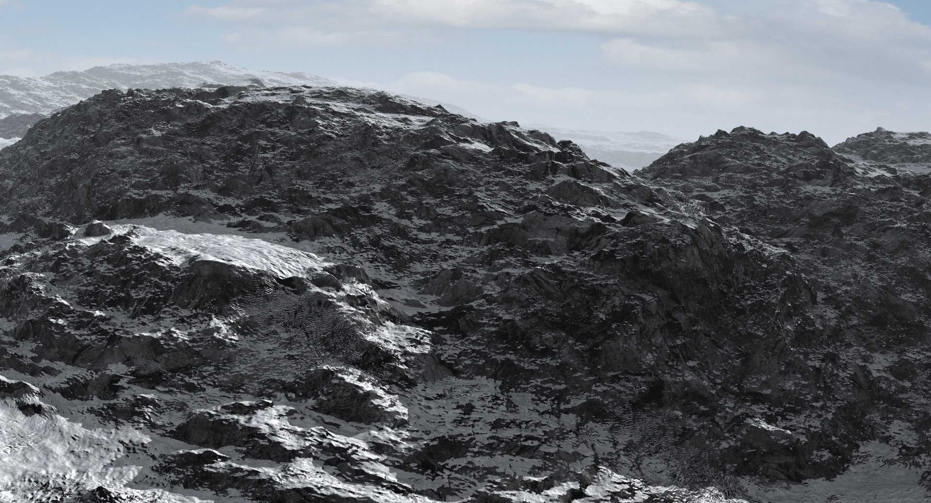 3d Snowy Mountain Snow Model