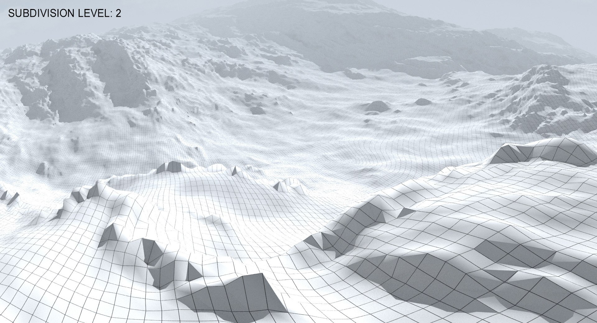 3d Snowy Mountain Snow Model