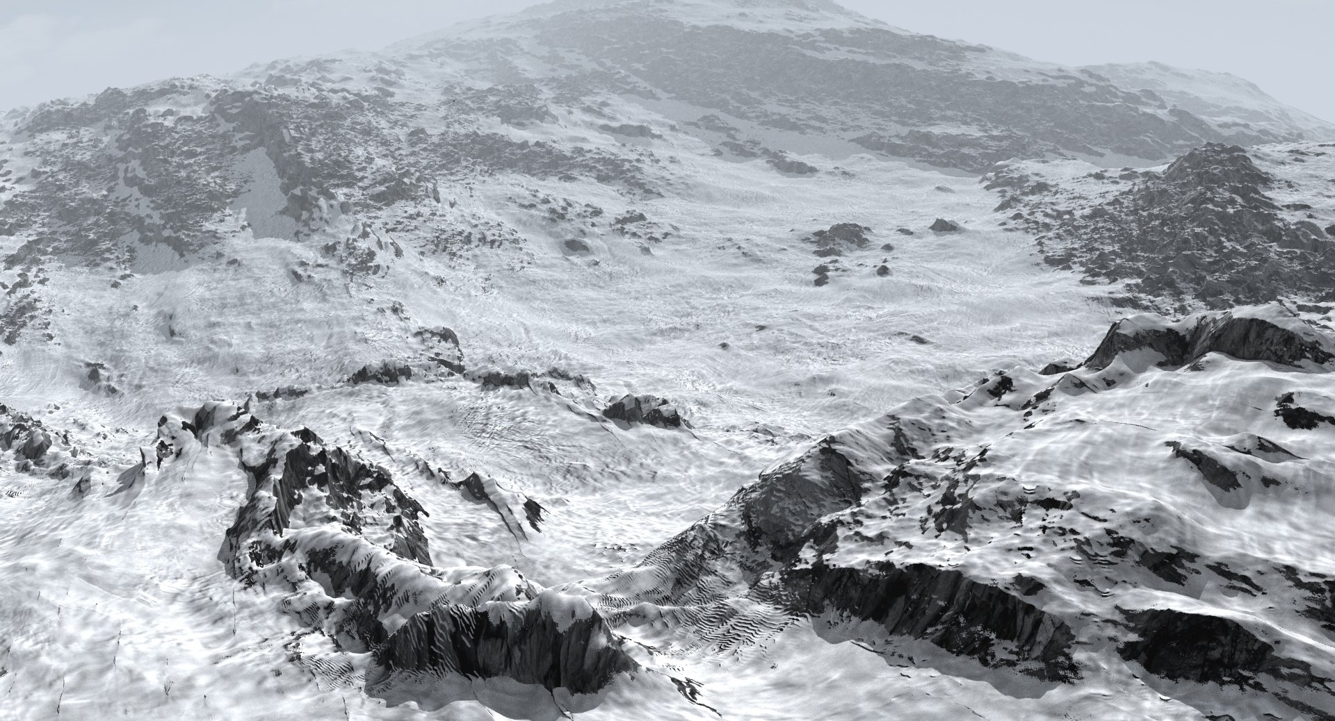 3d Snowy Mountain Snow Model