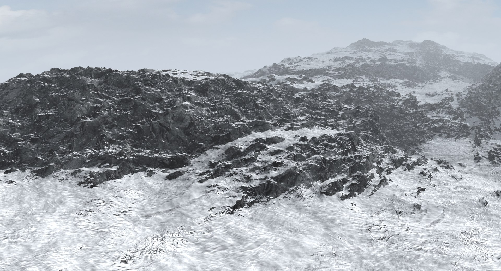 3d Snowy Mountain Snow Model