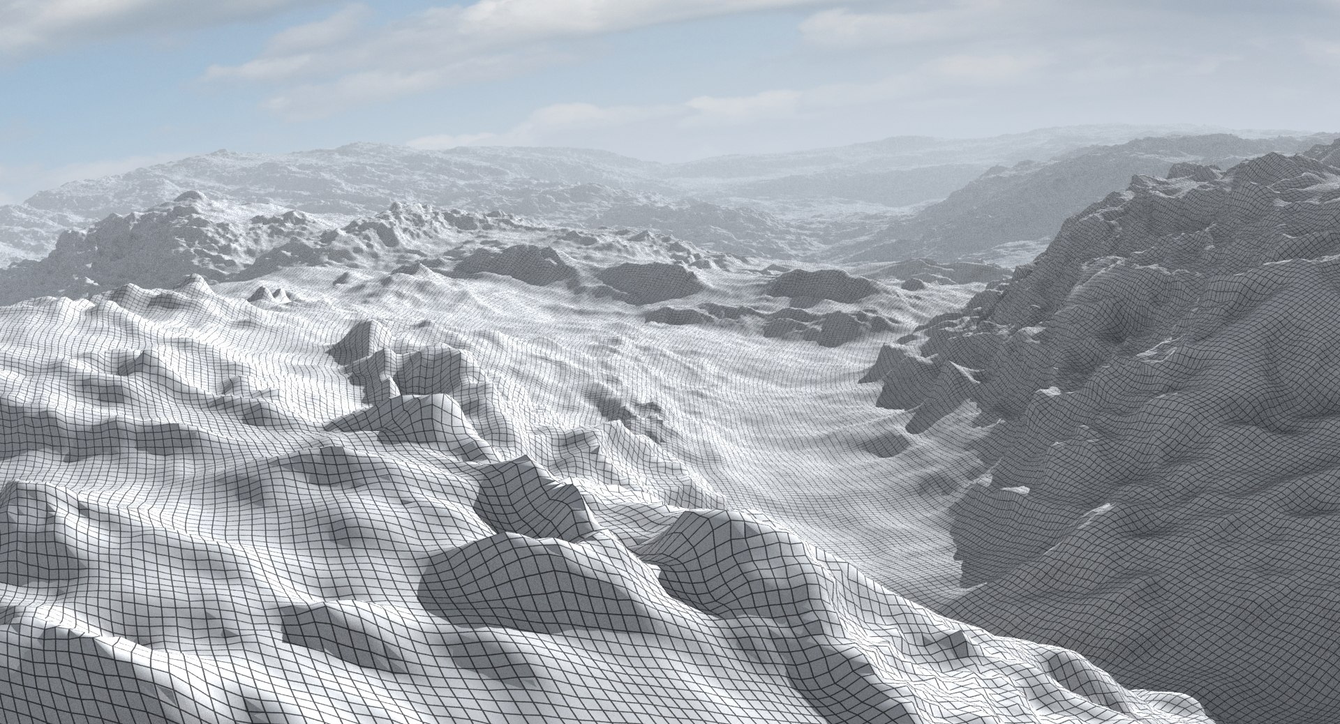 3d Snowy Mountain Snow Model