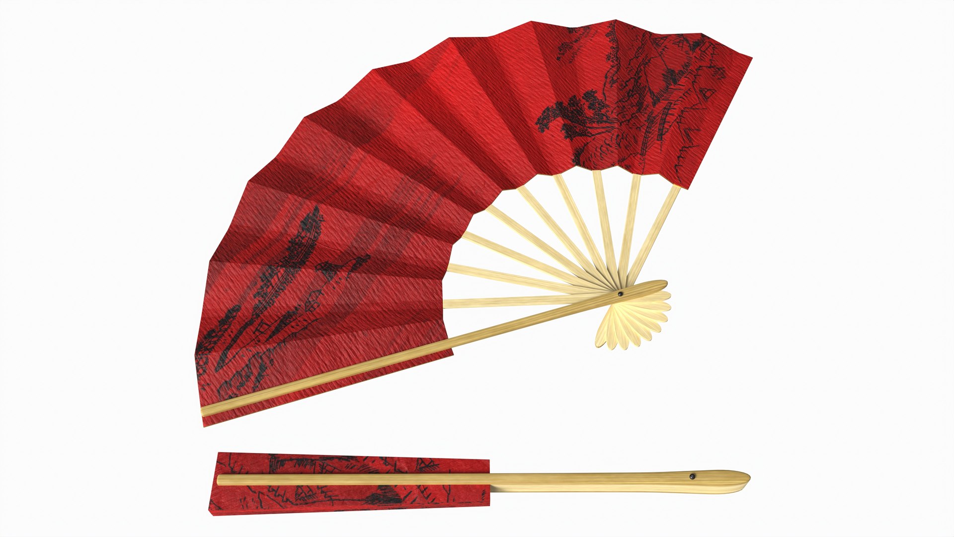 Japanese Ogi Fan For Dancing 3D Model - TurboSquid 2134517