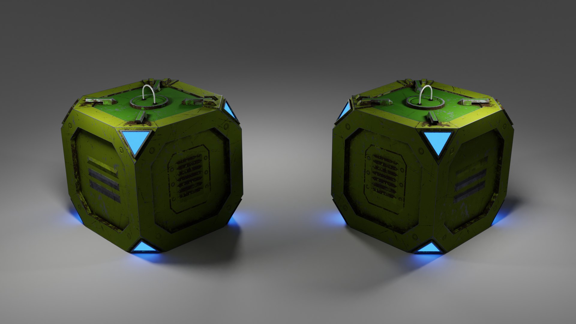 Low-poly Sci-Fi Futuristic Containers Pack Low-poly 3D Model 3D Model ...