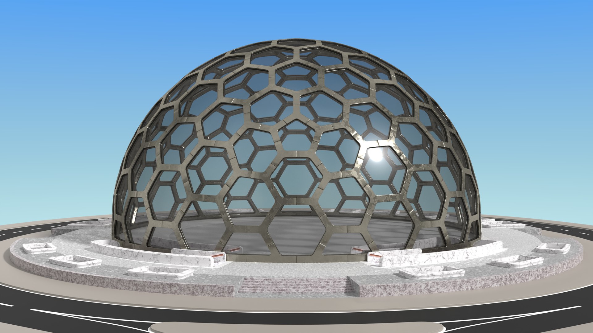 3D big dome model - TurboSquid 1450674