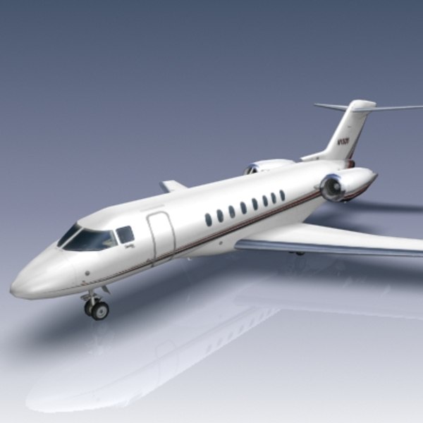 modeled citation xls aircraft 3d model