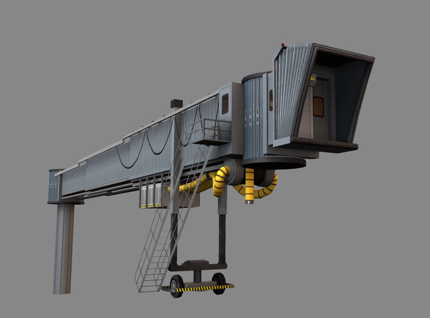 3d model low-poly airbridge