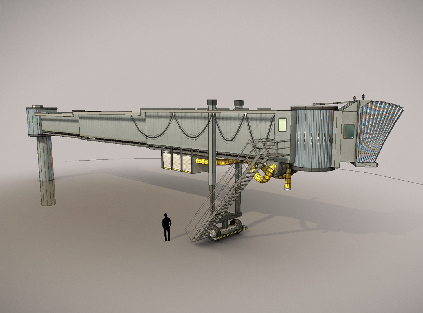 3d Model Low-poly Airbridge