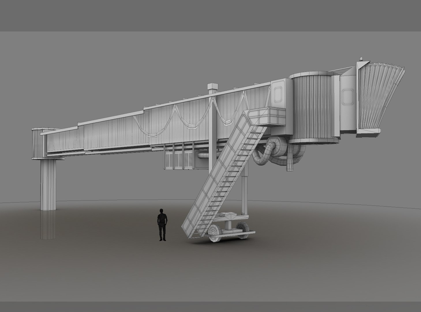 3d Model Low-poly Airbridge