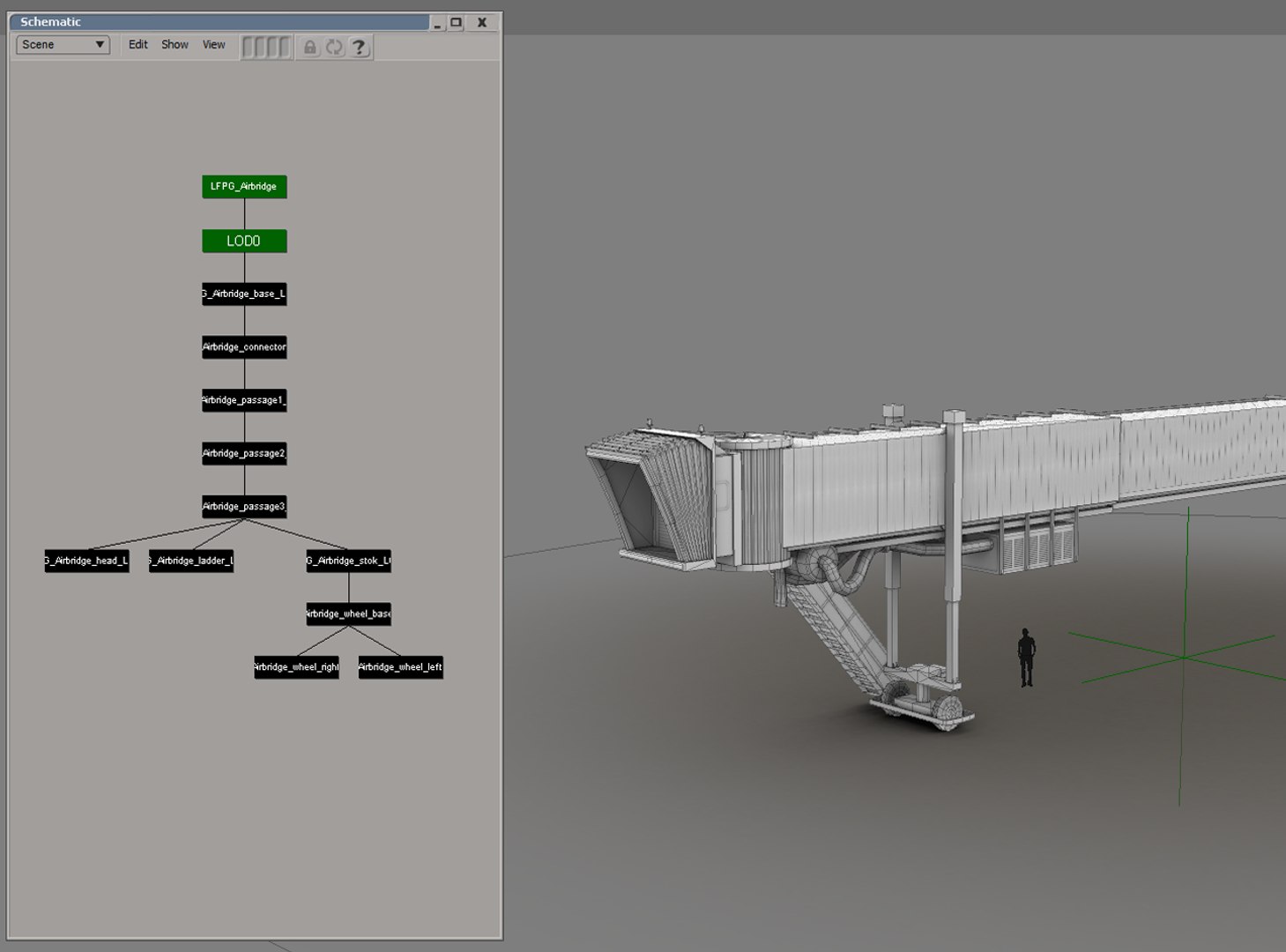 3d Model Low-poly Airbridge