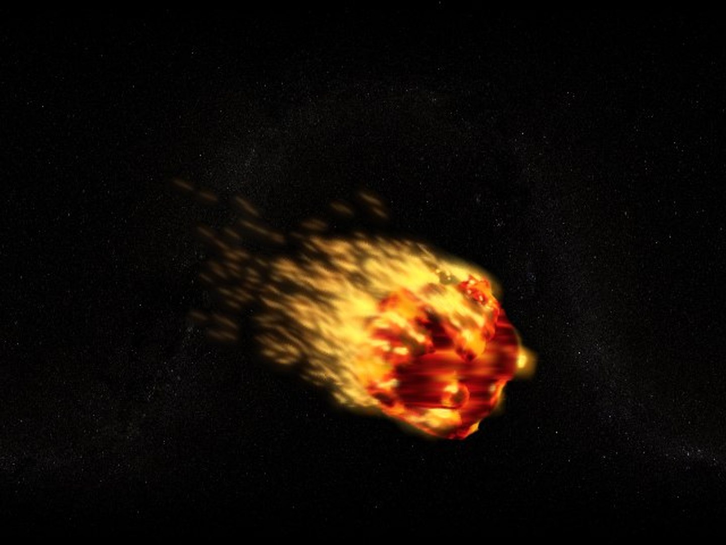 3d Max Flaming Asteroid
