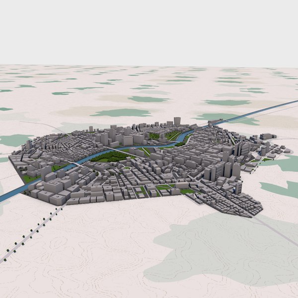 city stylized 3d model