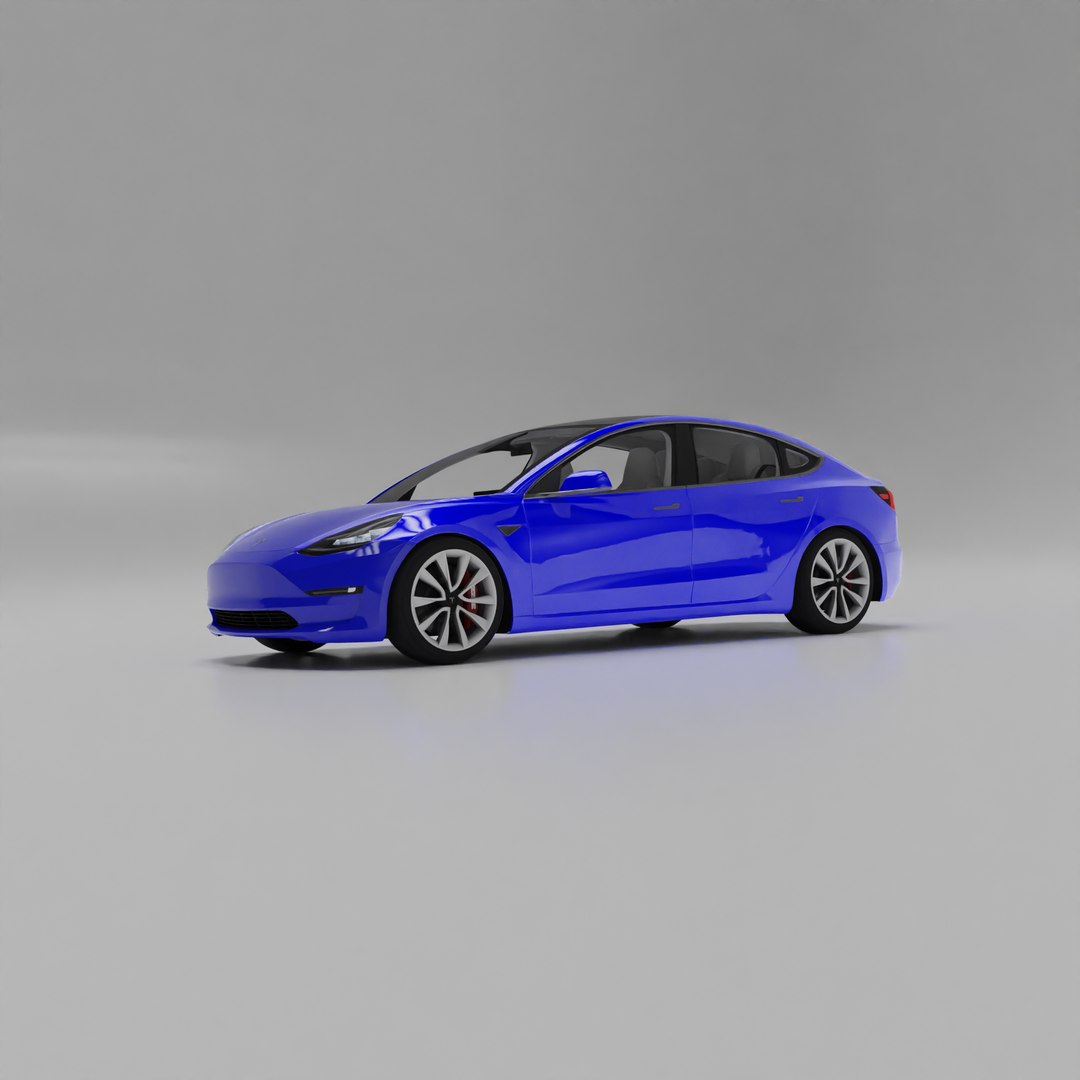 Tesla Model 3 Blue 3D - TurboSquid 2435296
