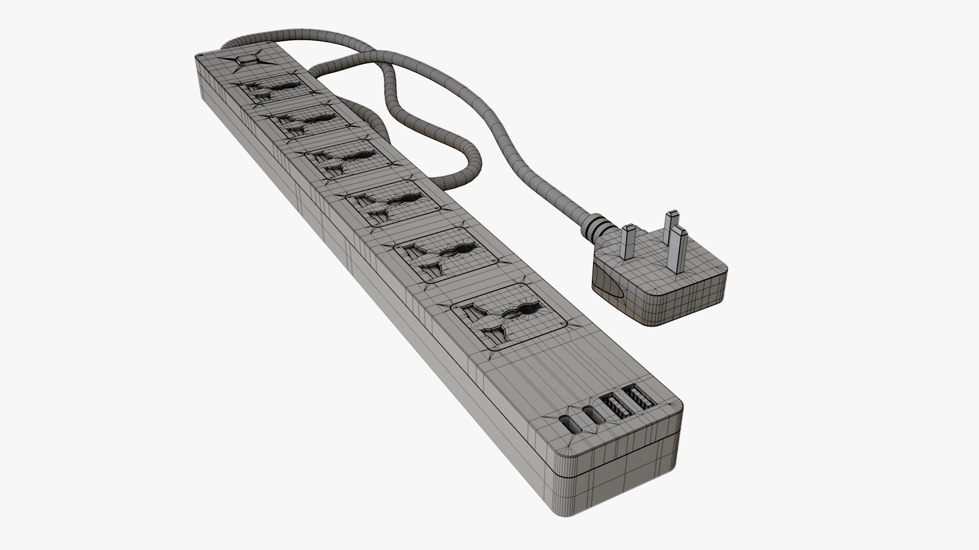 3D Model 6-Way Extension Lead - TurboSquid 2114727