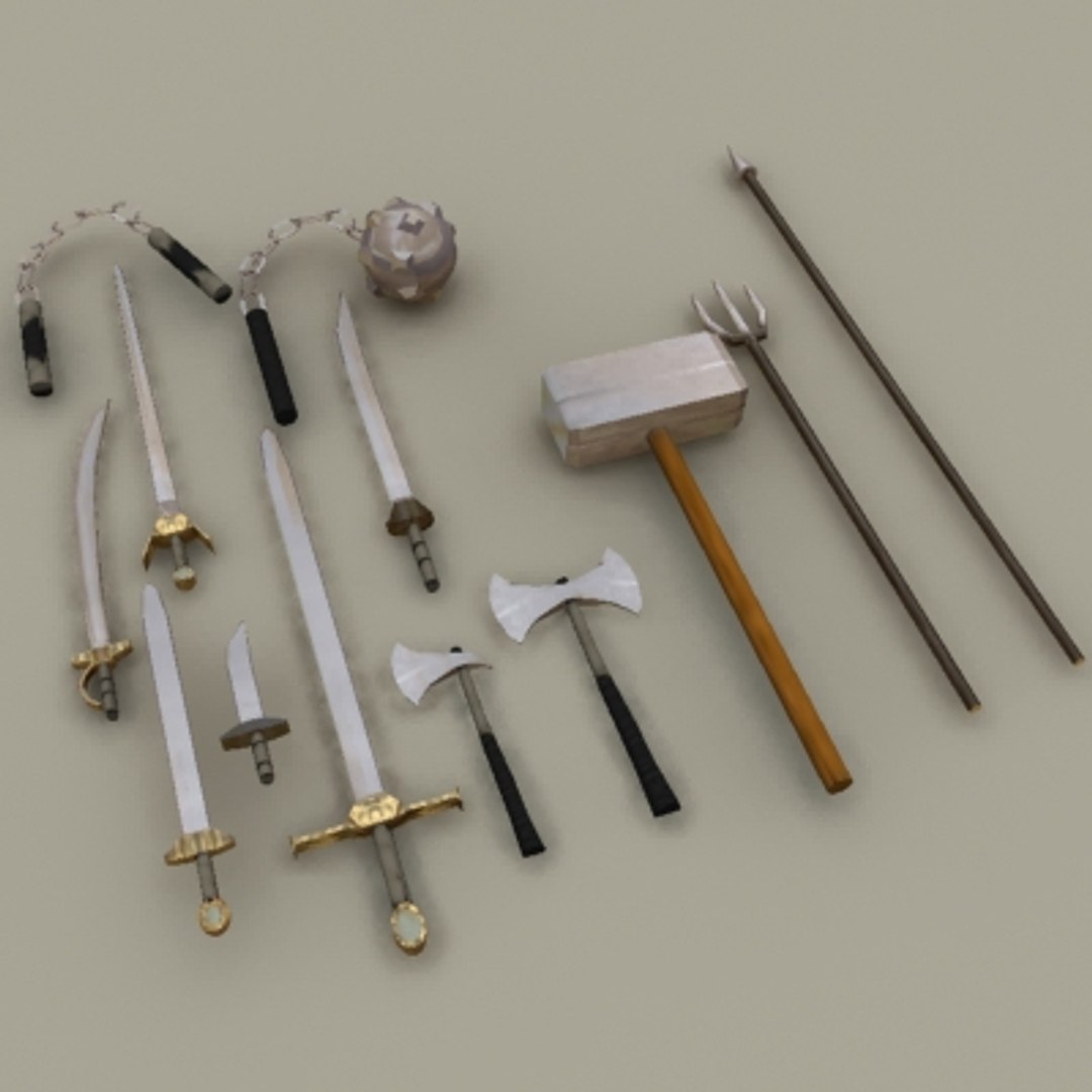Weapons Shields 3d Model
