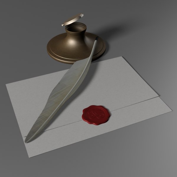 3d model sealed letter