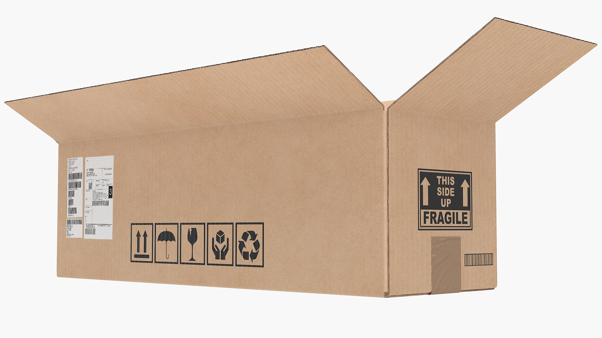 3D Cardboard Box 8 Open - TurboSquid 2181383