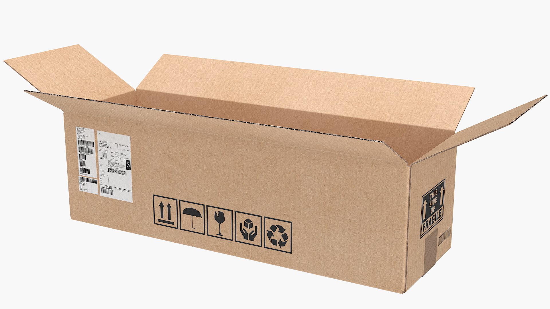 3D Cardboard Box 8 Open - TurboSquid 2181383