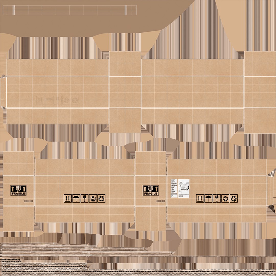 3D Cardboard Box 8 Open - TurboSquid 2181383