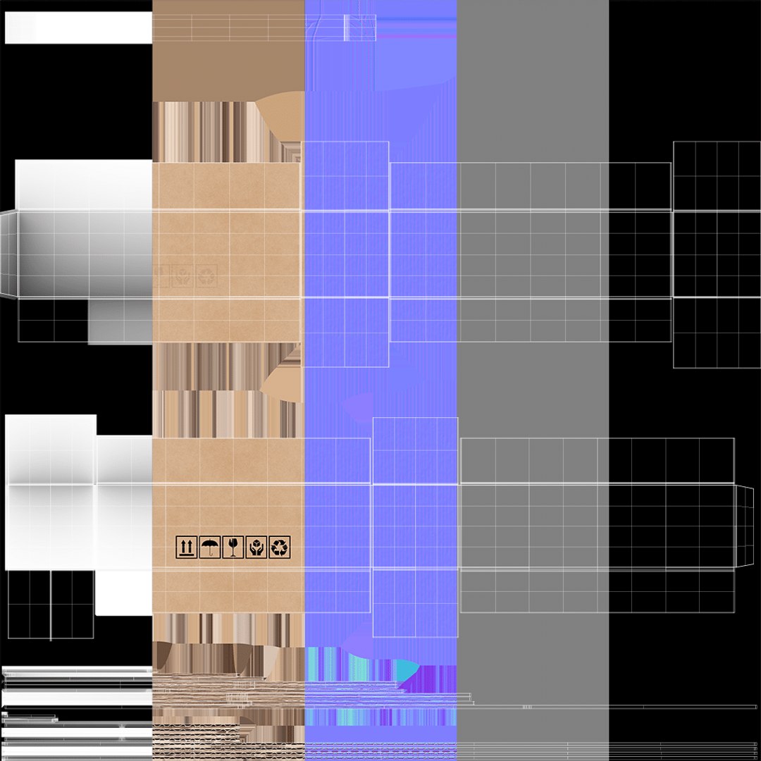 3D Cardboard Box 8 Open - TurboSquid 2181383