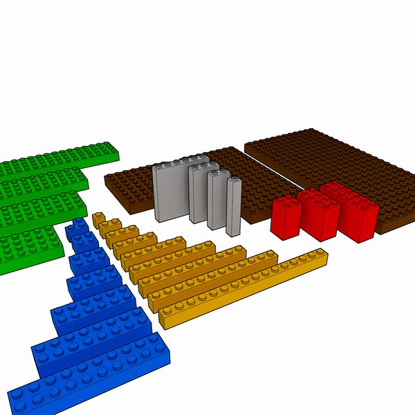3d piece lego brick 1x3x5 model
