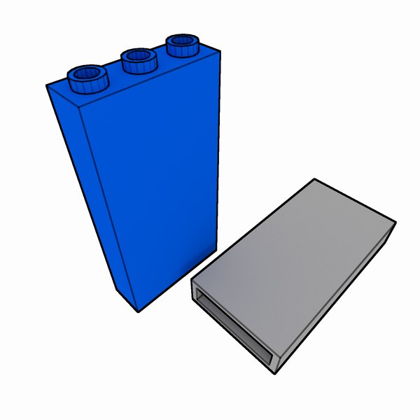 3d piece lego brick 1x3x5 model