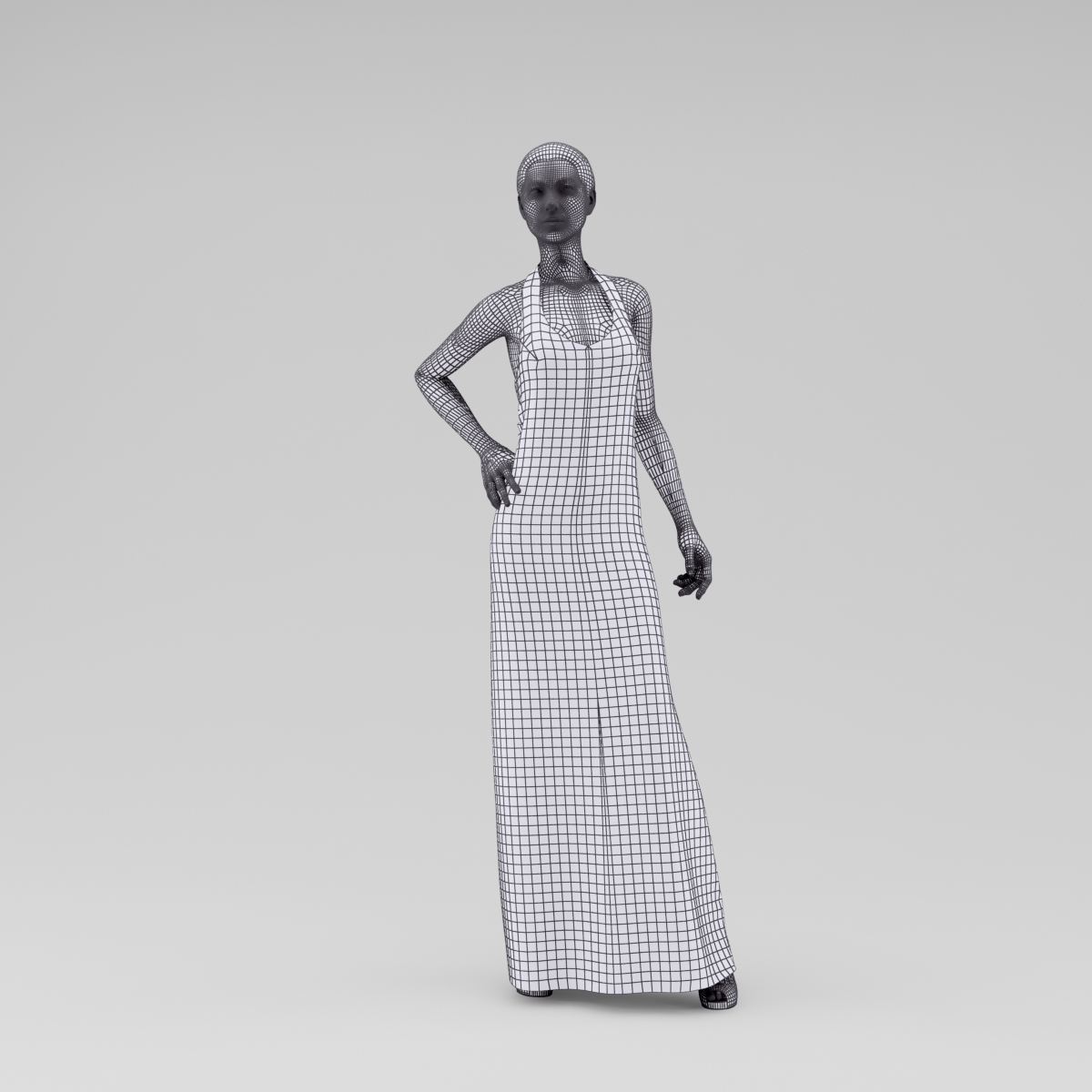3d showroom mannequin 01 dress model