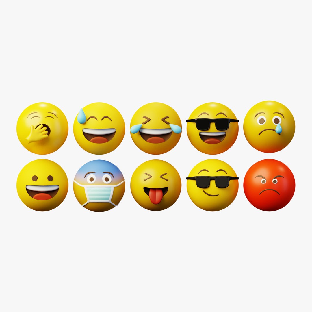 10 Emoticon Yellow Ball Pack Part 1 3D model 3D model - TurboSquid 1992853