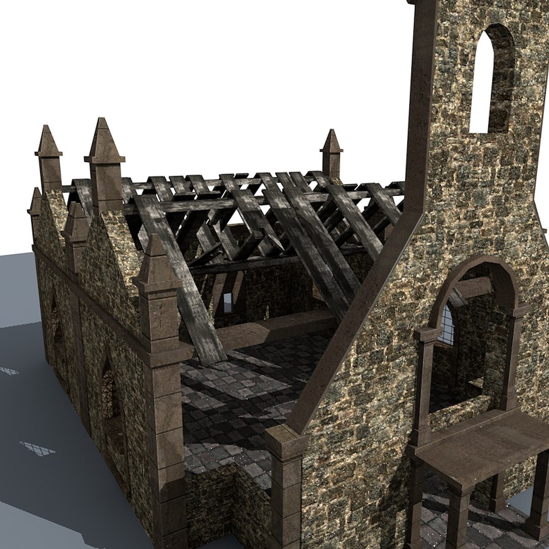 3d Ruined House Games Model