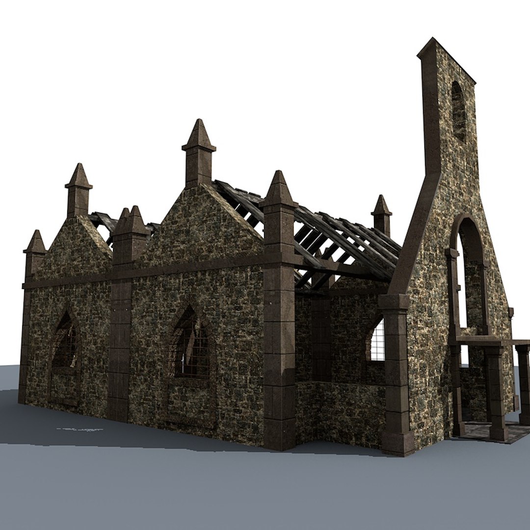 3d Ruined House Games Model