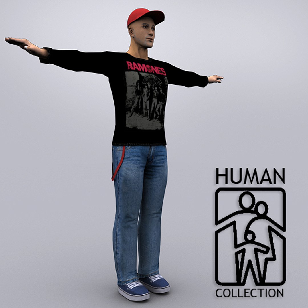 Joey Human Male Character 3d Max