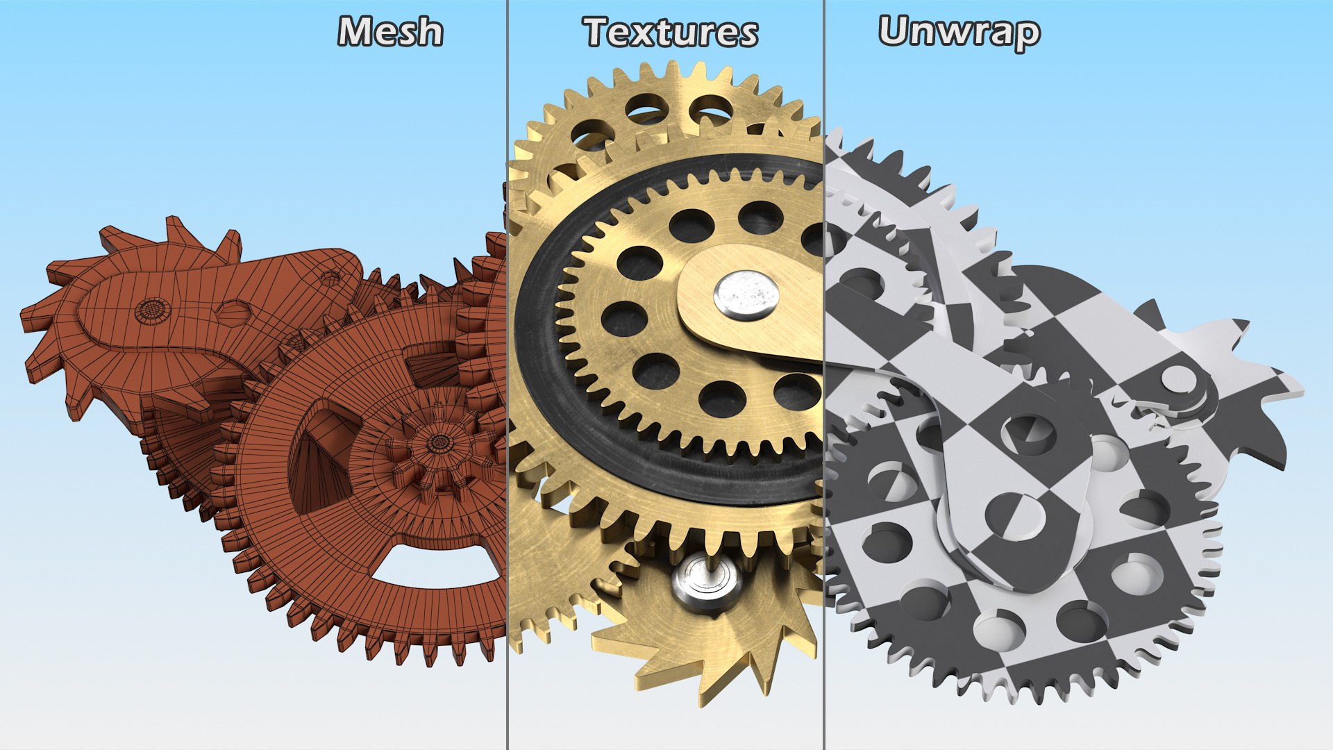 3D cog gears bronze - TurboSquid 1656942