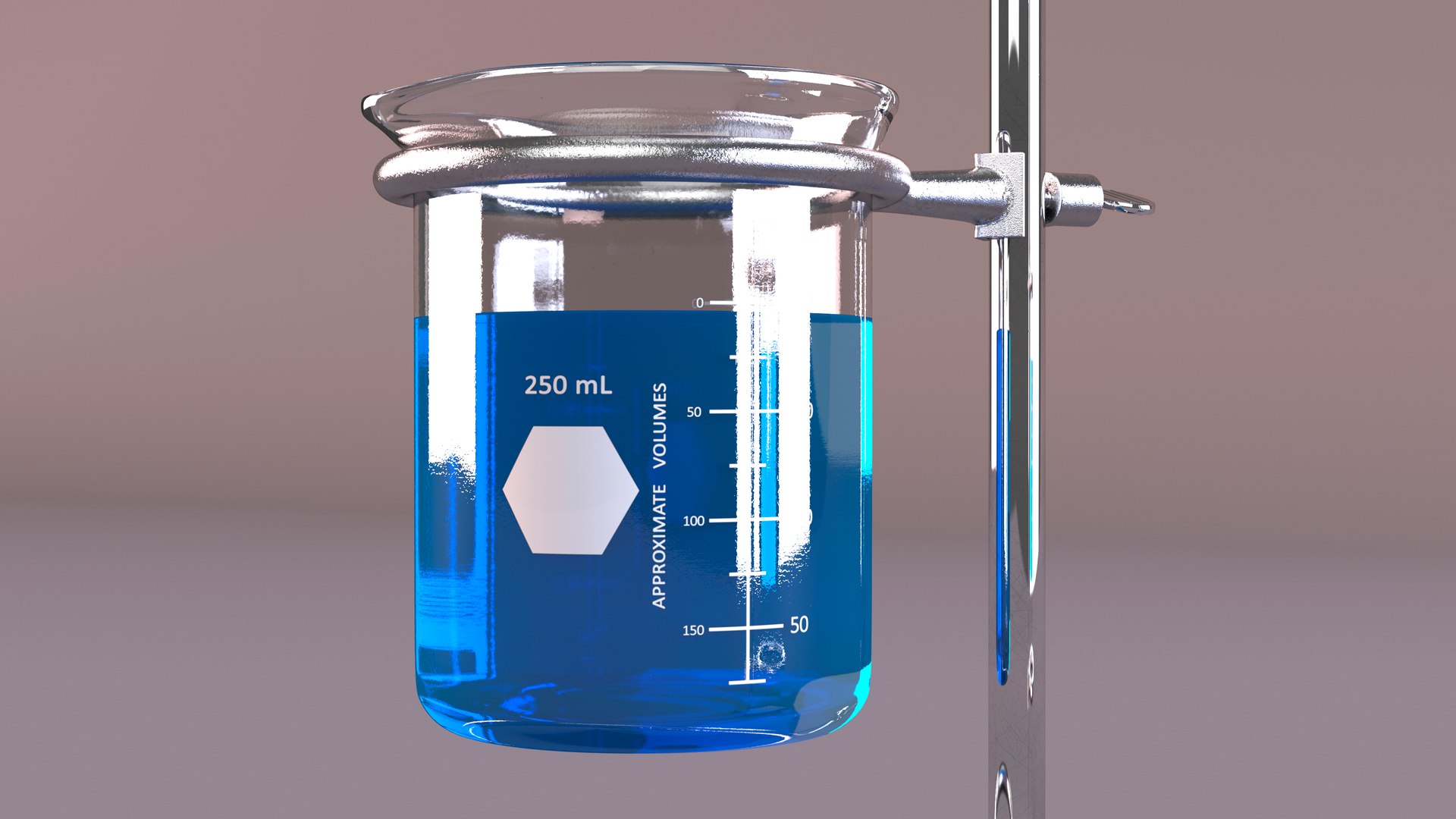 Ring Stand with Beaker 250ml 3D - TurboSquid 2151837