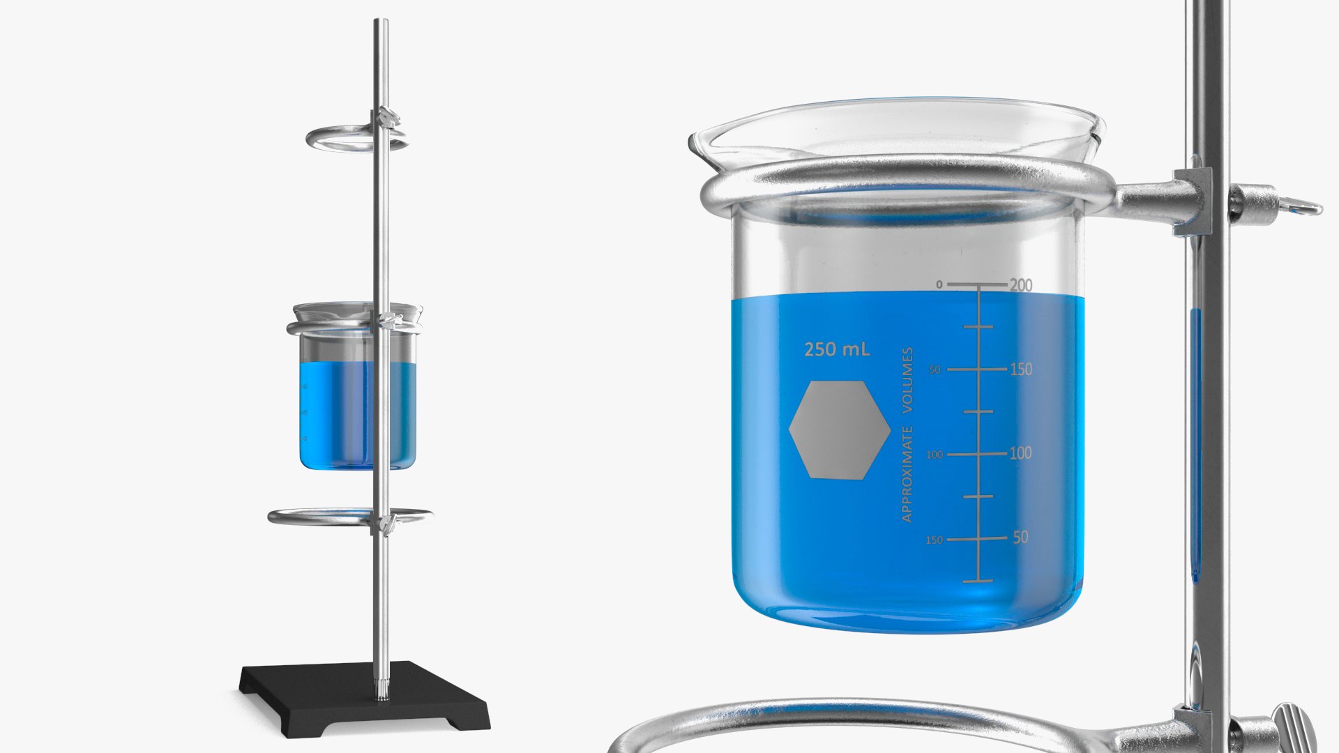 Ring Stand with Beaker 250ml 3D - TurboSquid 2151837